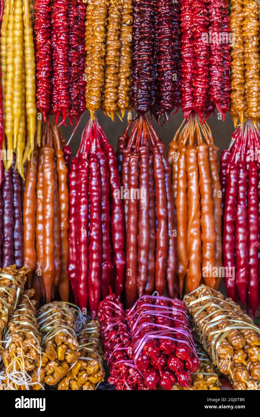 Georgia, Tbilisi. Churchkhela, traditional Georgian candy Stock Photo ...