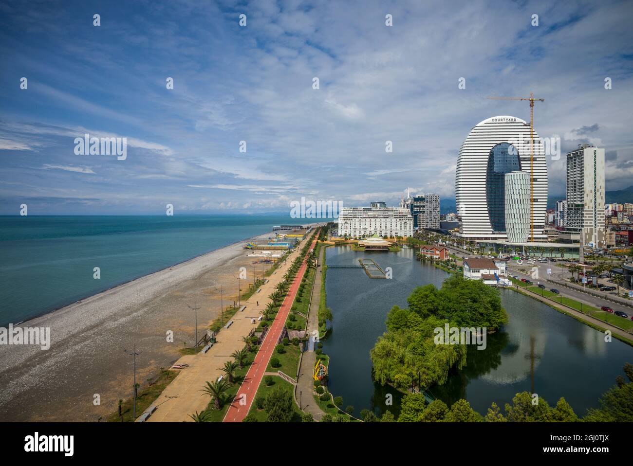 Georgia, Batumi. Batumi Boulevard seaside promenade, view from Koshki ...