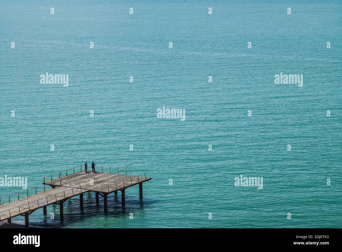 Georgia, Batumi. Batumi Boulevard seaside promenade, pier Stock Photo ...