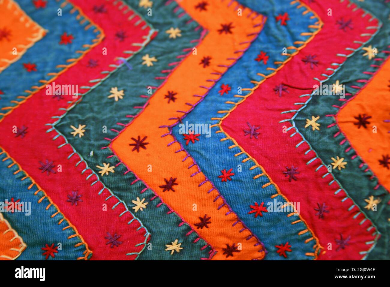 Asia, India. Jaipur. Traditional Indian Textile Stock Photo - Alamy
