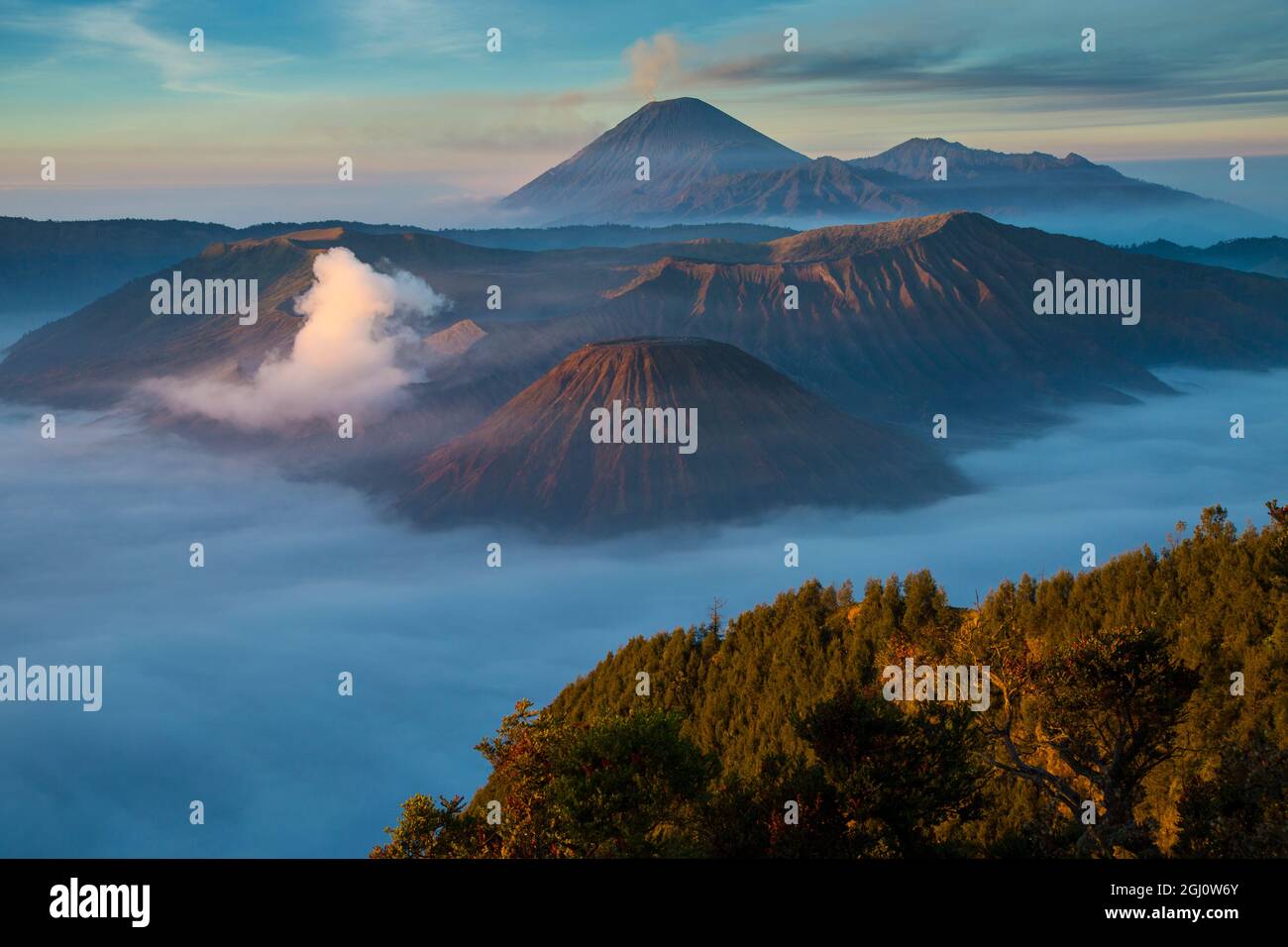 East java overview of mt bromo and mt merapi hi-res stock photography ...