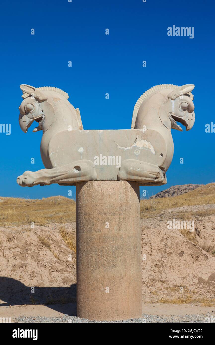 Iran, Central Iran, Persepolis, 6th century BC ancient city, griffon ...