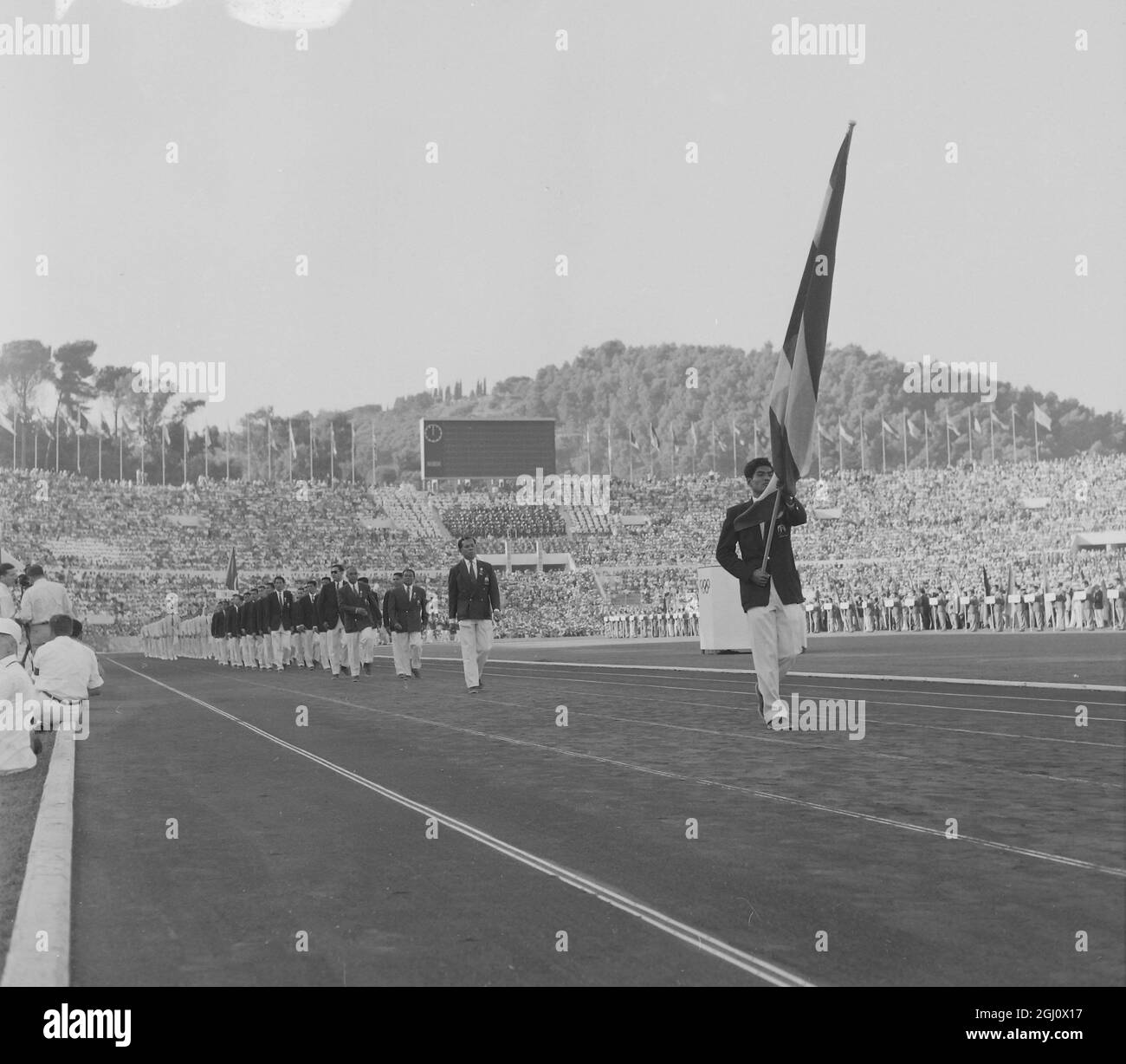 OLYMPIC GAME OPENING CEREMONY CHINESE TEAM PARADES 25 AUGUST 1960 Stock ...