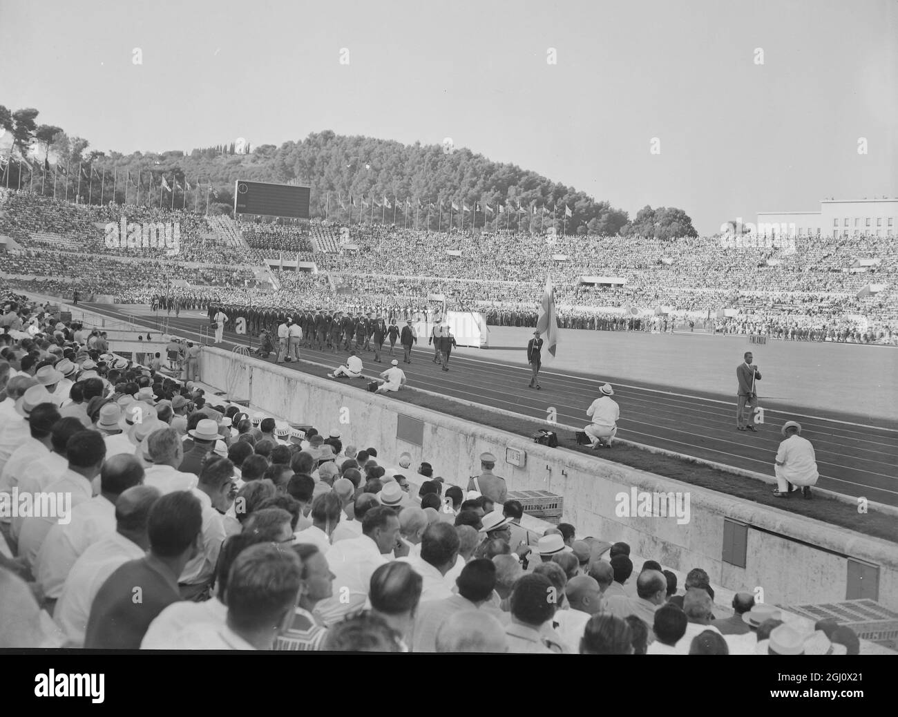 OLYMPIC GAME OPENING CEREMONY FINNISH TEAM PARADES 25 AUGUST 1960 Stock ...