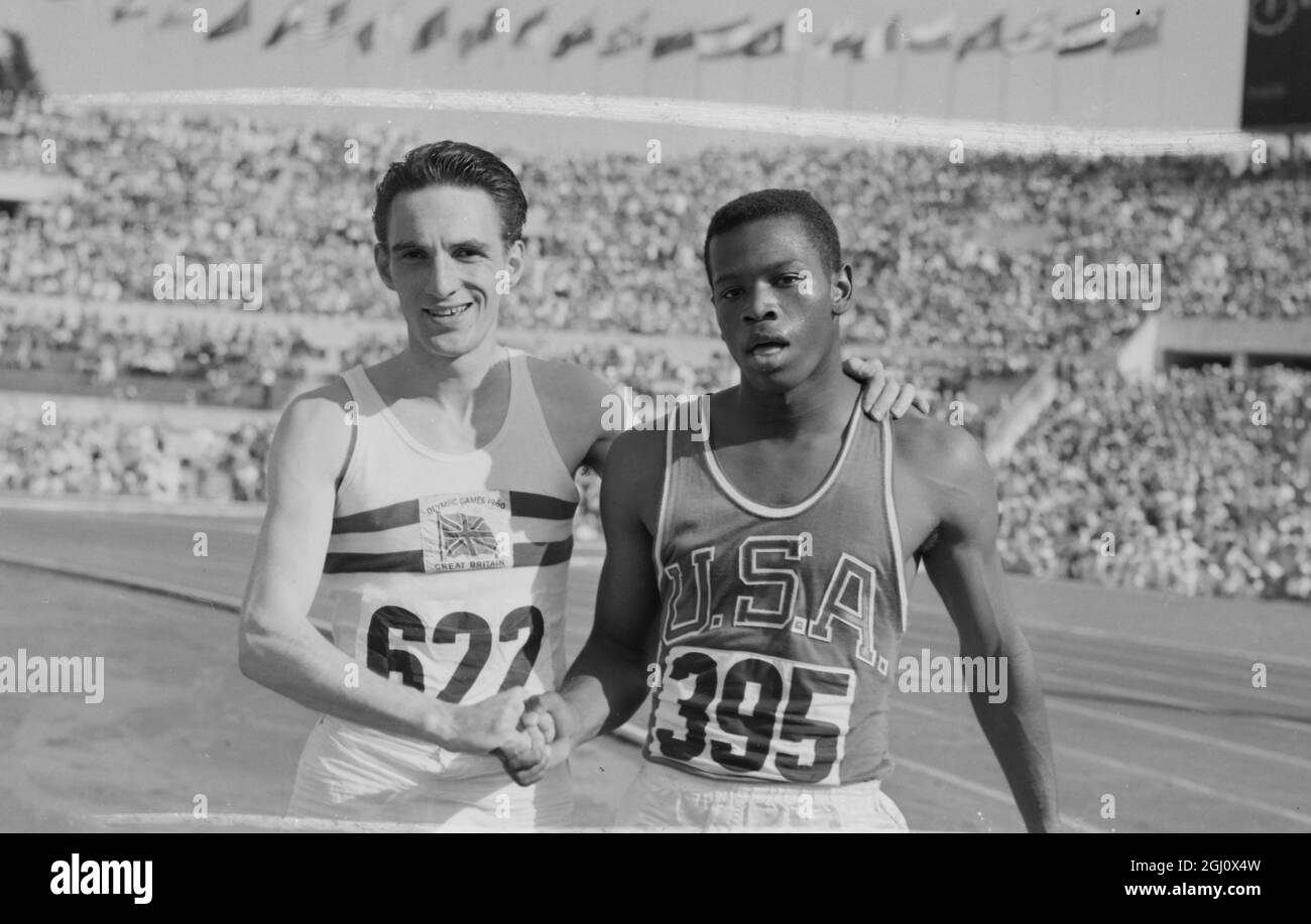 OLYMPIC GAME 100M SEMI RADFORD SHAKES BUDD AFTER WIN 2 SEPTEMBER 1960 ...