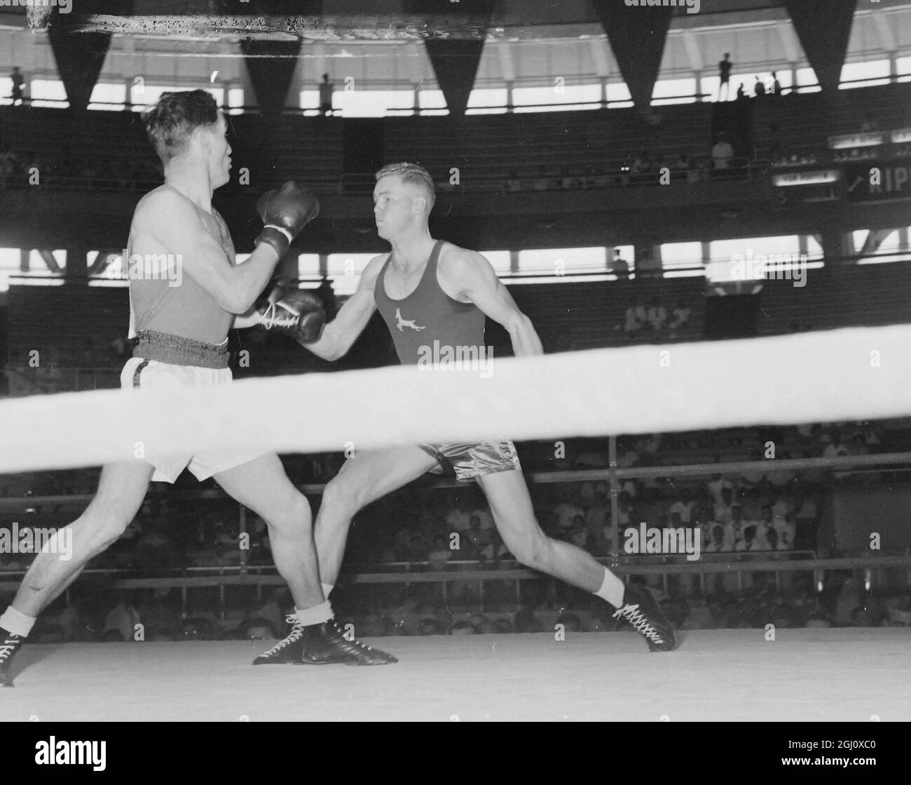OLYMPIC GAME BOXING MIDDLEWEIGHT MCKEON V VAN ROOYEN 1 SEPTEMBER 1960 ...