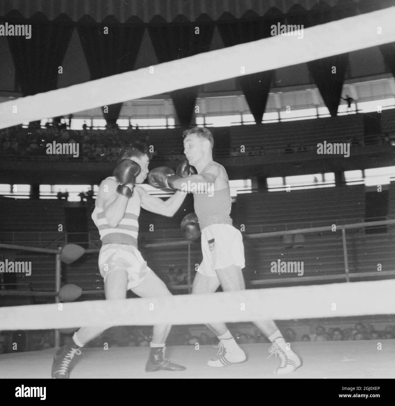 OLYMPIC GAME BOXING BANTAMWEIGHT NAGY V RASCHIER 2 SEPTEMBER 1960 Stock ...