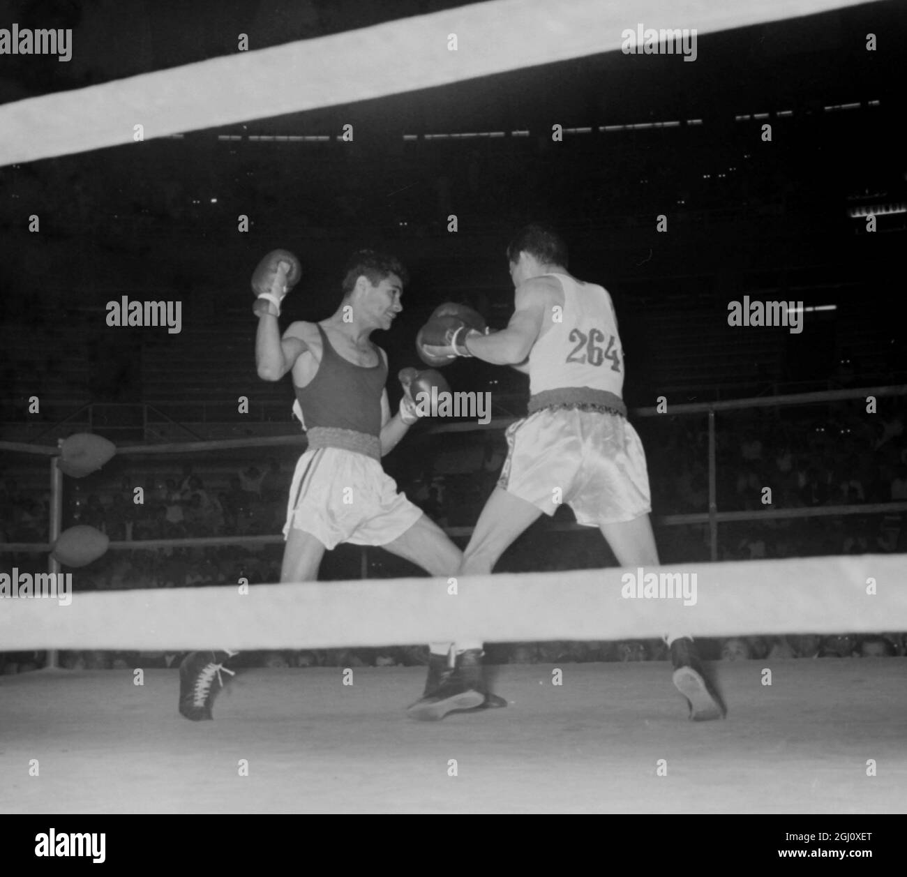 OLYMPIC GAME BOXING FLYWEIGHT ELGUINDI V BARRERA 3 SEPTEMBER 1960 Stock ...