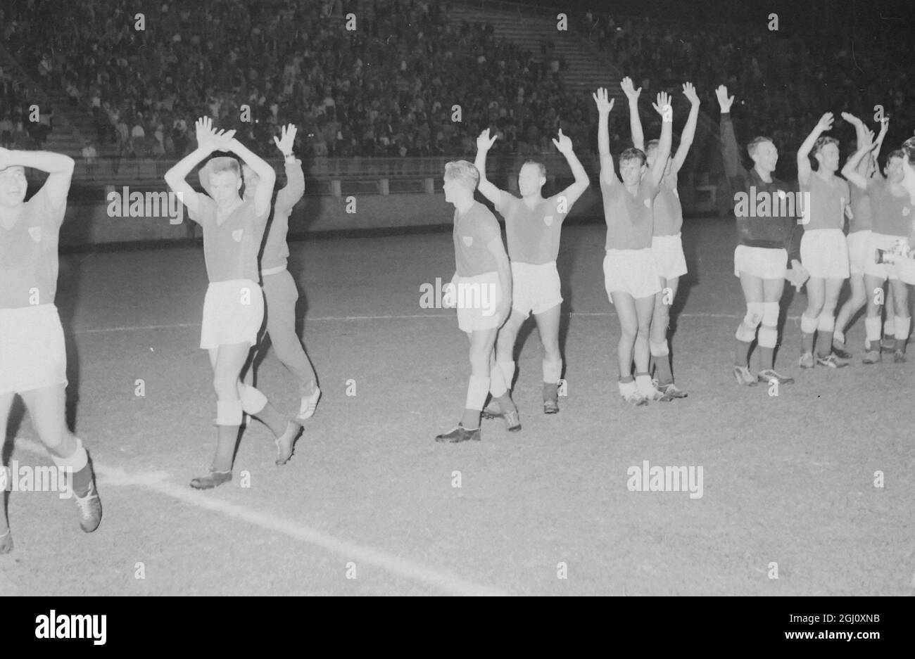 OLYMPIC GAME FOOTBALL DENMARK V HUNGARY SEMI DANISH TEAM AFTER WIN 7 ...