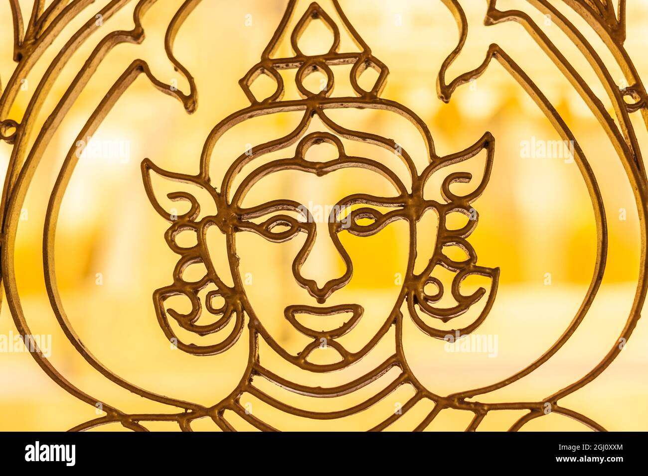 Laos, Vientiane. Pha That Luang, Great Sacred Reliquary, gate detail ...