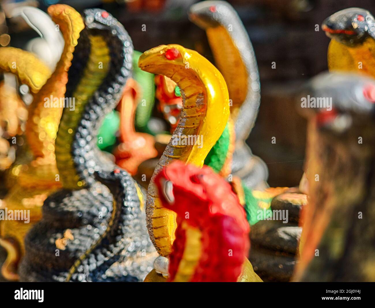 South East Asia;Thailand;Chiang Mai; Cobra Snake replica display Stock ...