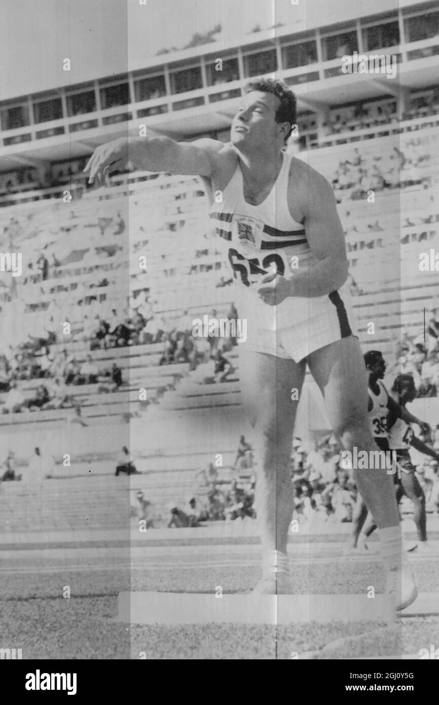 OLYMPIC GAME SHOT PUTT QUALIFYING ROUND ROWE IN ACTION 31 AUGUST 1960 ...