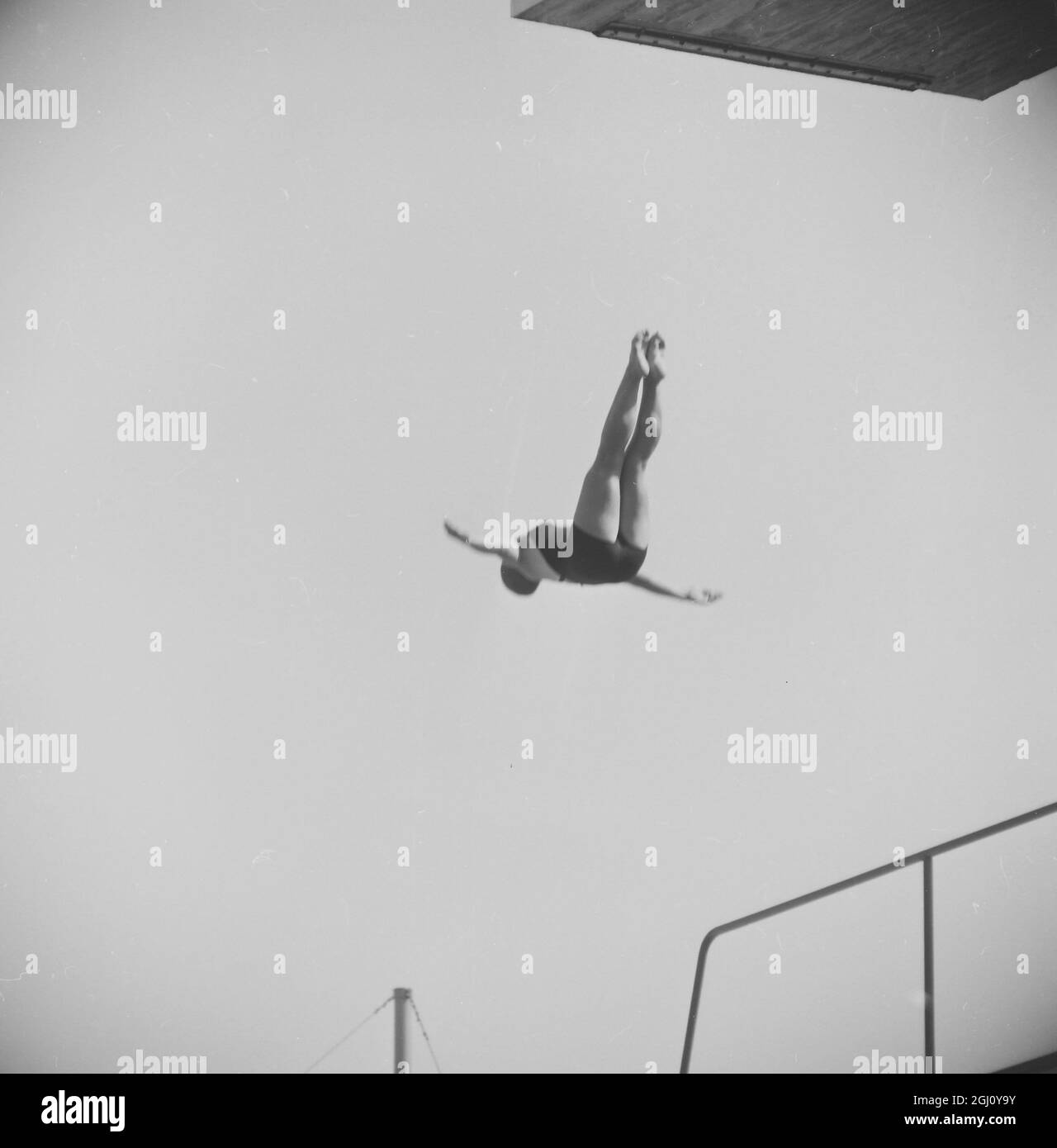 Diving competition Black and White Stock Photos & Images - Alamy