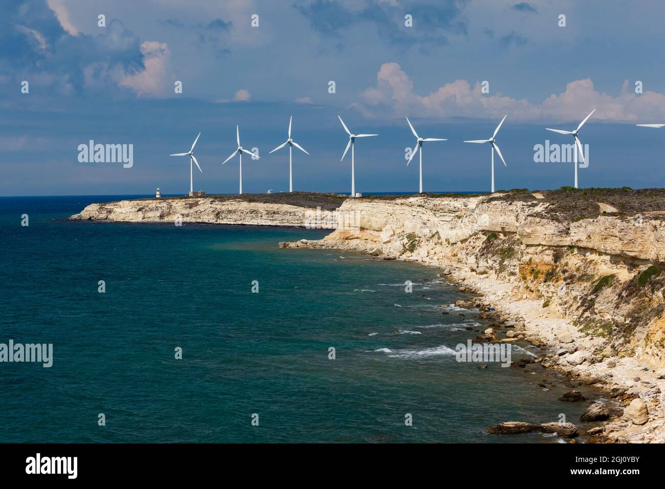 Wind turbines, Bozcaada, Turkey Stock Photo - Alamy
