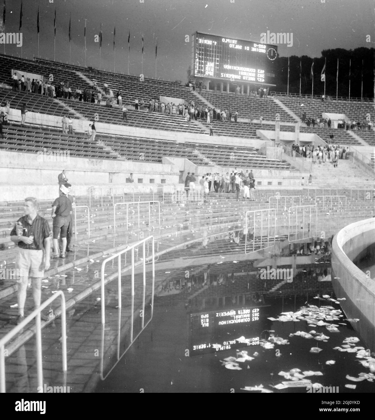 OLYMPIC GAME STADIUM DURING HEAVY RAIN 5 SEPTEMBER 1960 Stock Photo - Alamy