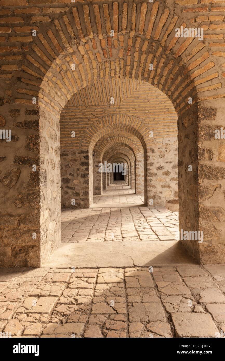 Azerbaijan, Sheki. Arches of the ancient karavansaray Stock Photo - Alamy