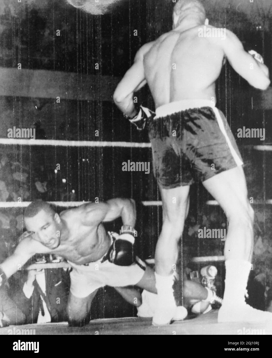 BOXING HAROLD JOHNSON AND VON CLAY IN ACTION - 25 APRIL 1961 Stock ...