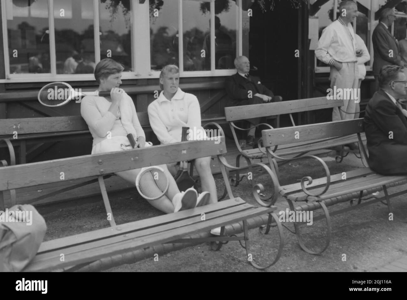 TENNIS PLAYERS ANN HAYDON WITH CHRISTINE TRUMAN IN BECKENHAM - 14 JUNE ...