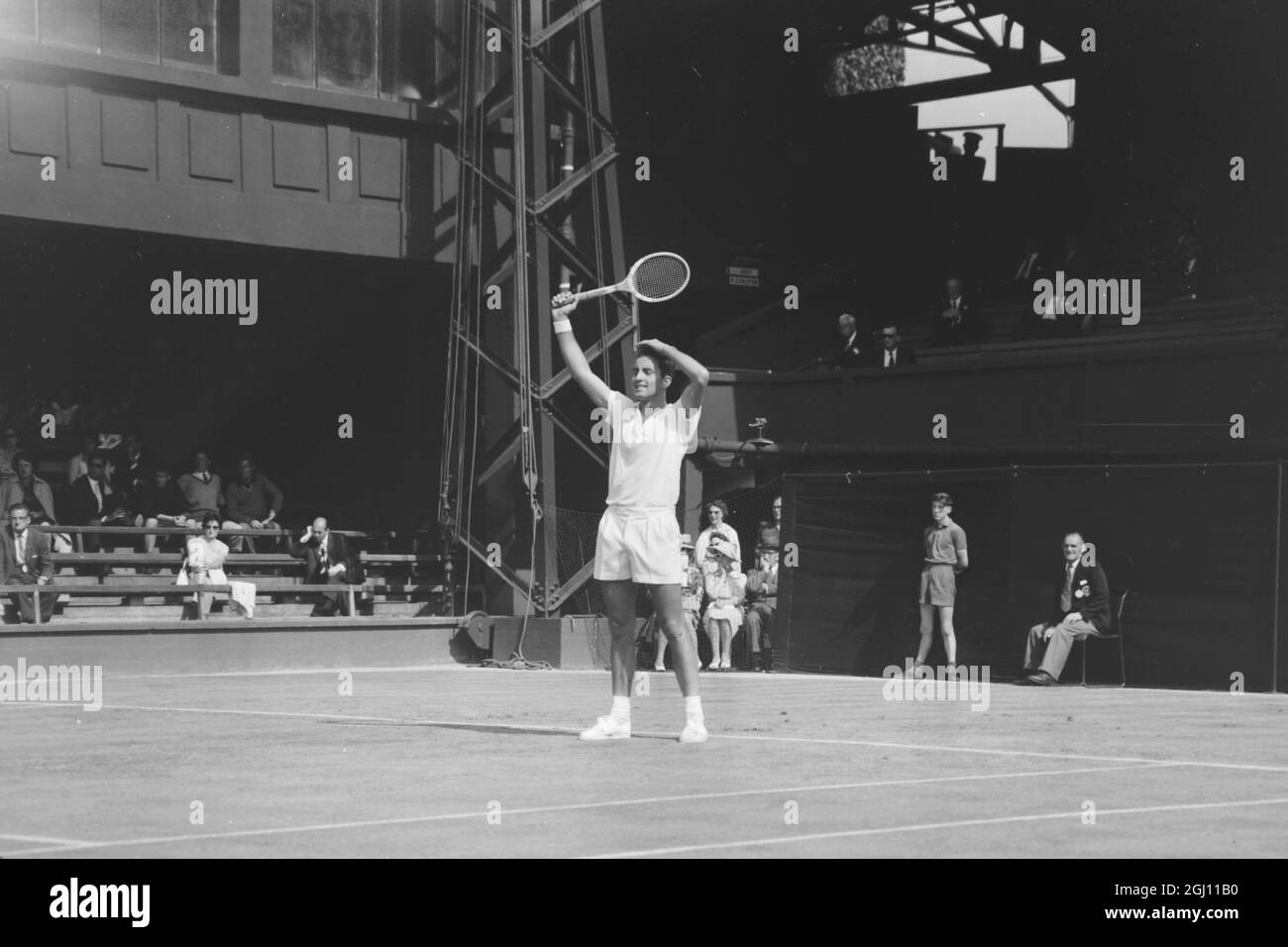 AUSTRALIAN BOB HEWITT IN ACTION AT WIMBLEDON LAWN TENNIS CHAMPIONSHIPS ...