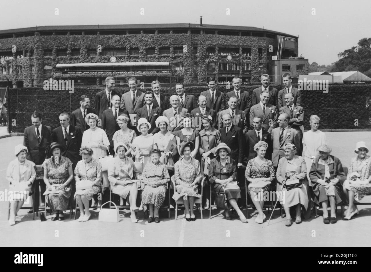 GROUP OF LAWN TENNIS CHAMPIONS AT WIMBLEDON - 29 JUNE 1961 Stock Photo ...