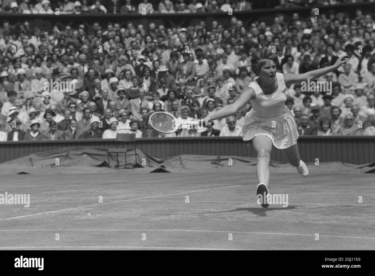 TENNIS PLAYER CHRISTINE TRUMAN AT WIMBLEDON LAWN TENNIS CHAMPIONSHIPS ...