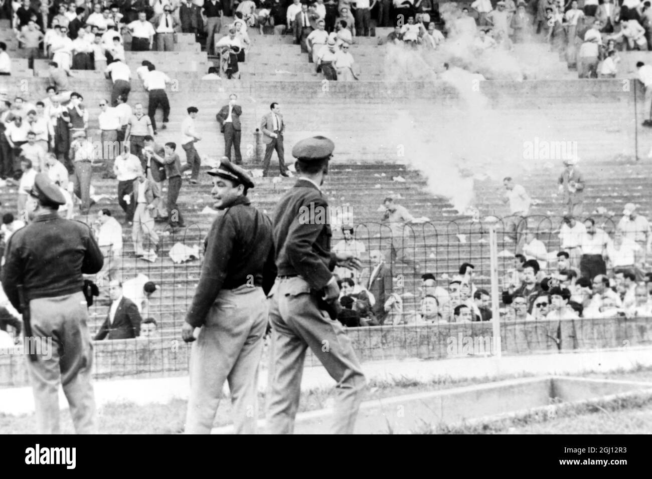 FOOTBALL POLICE TEAR GAS CROWD RIOTS ON PITCH IN BUENOS AIRES 1 ...