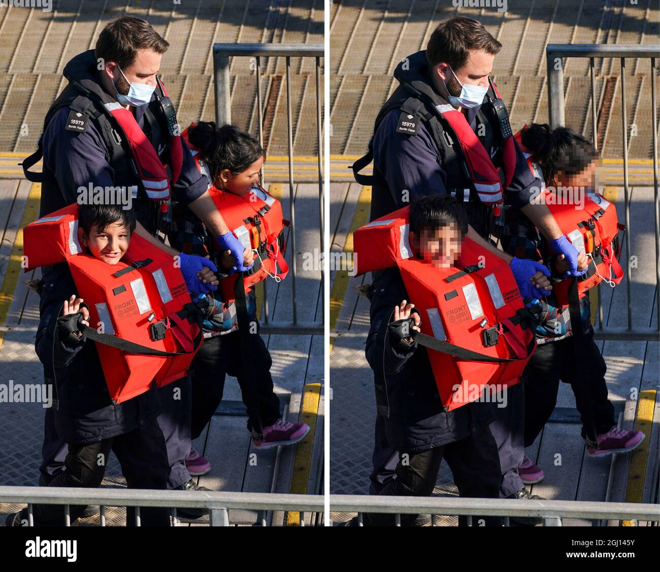 NOTE: The left image has been pixelated as the PA Picture Desk has been ...