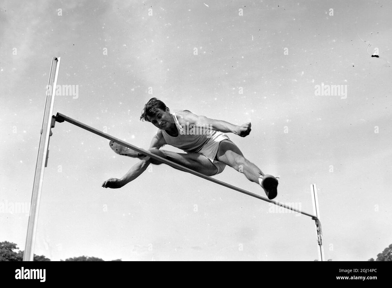 ATHLETE MILLER IN HIGH JUMP ACTION AT ATHLETICS AMATEUR CHAMPIONSHIPS ...