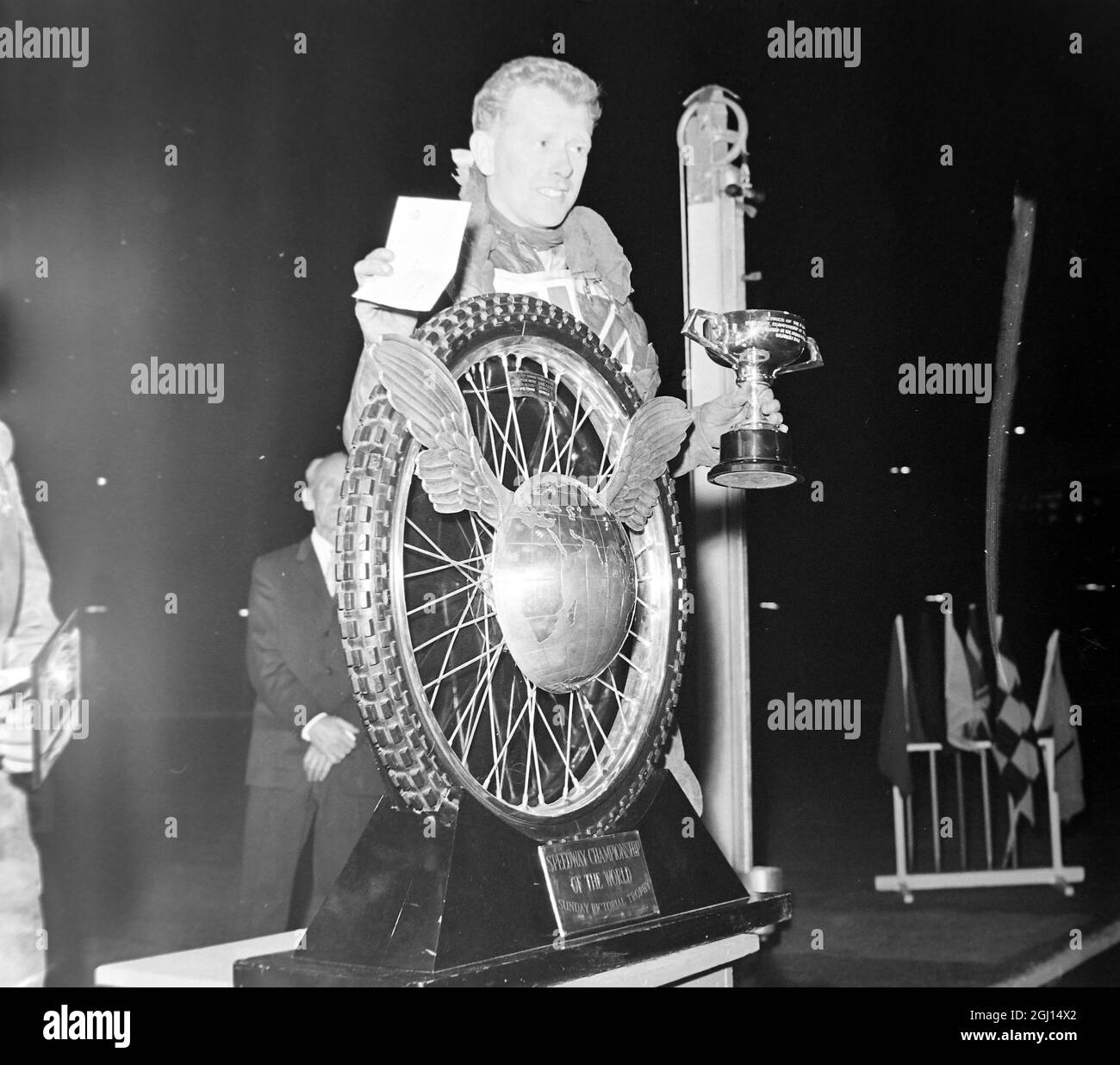 PETER CRAVEN MOTOR CYCLIST WINS WORLD SPEEDWAY TITLE IN LONDON - ; 9 ...