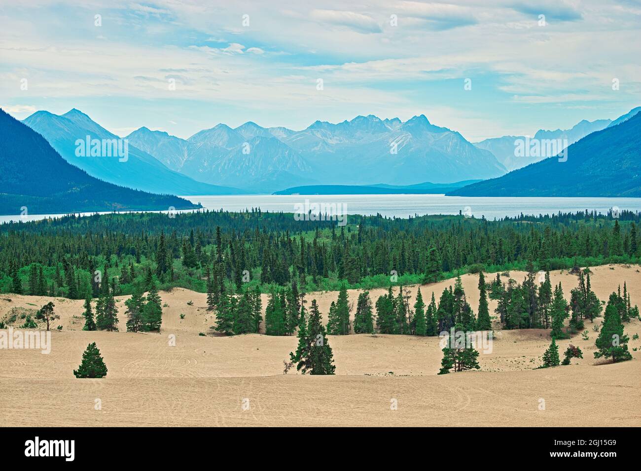 Canada, Yukon, Carcross Desert. Desert and mountain landscape. Credit ...