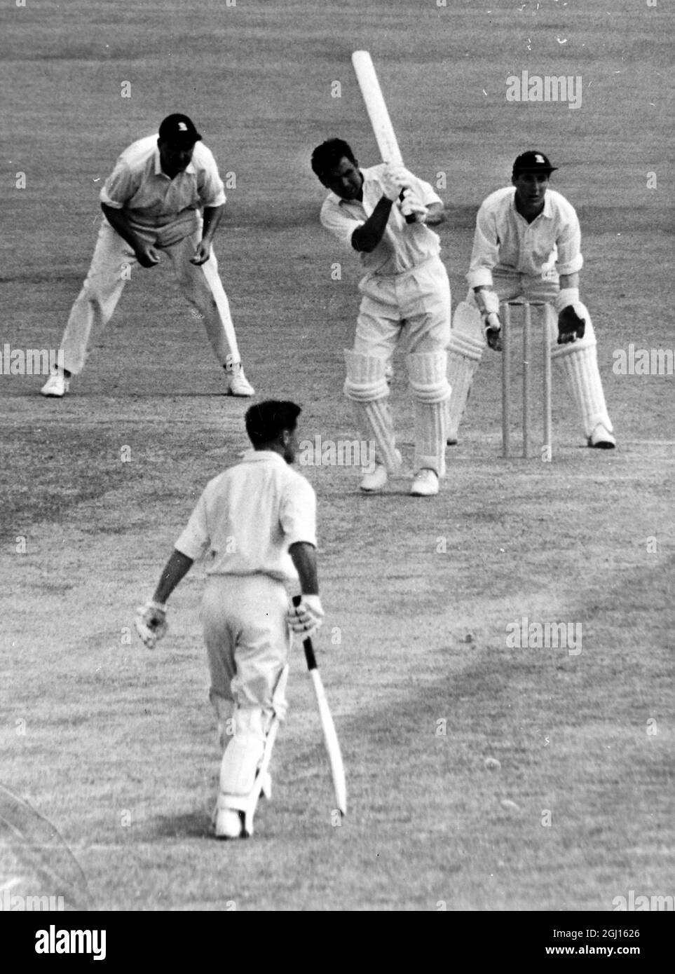 CRICKET MCC V AUSTRALIA SIMPSON RB DRIVES BALL FROM BARRINGTON ; 16 ...