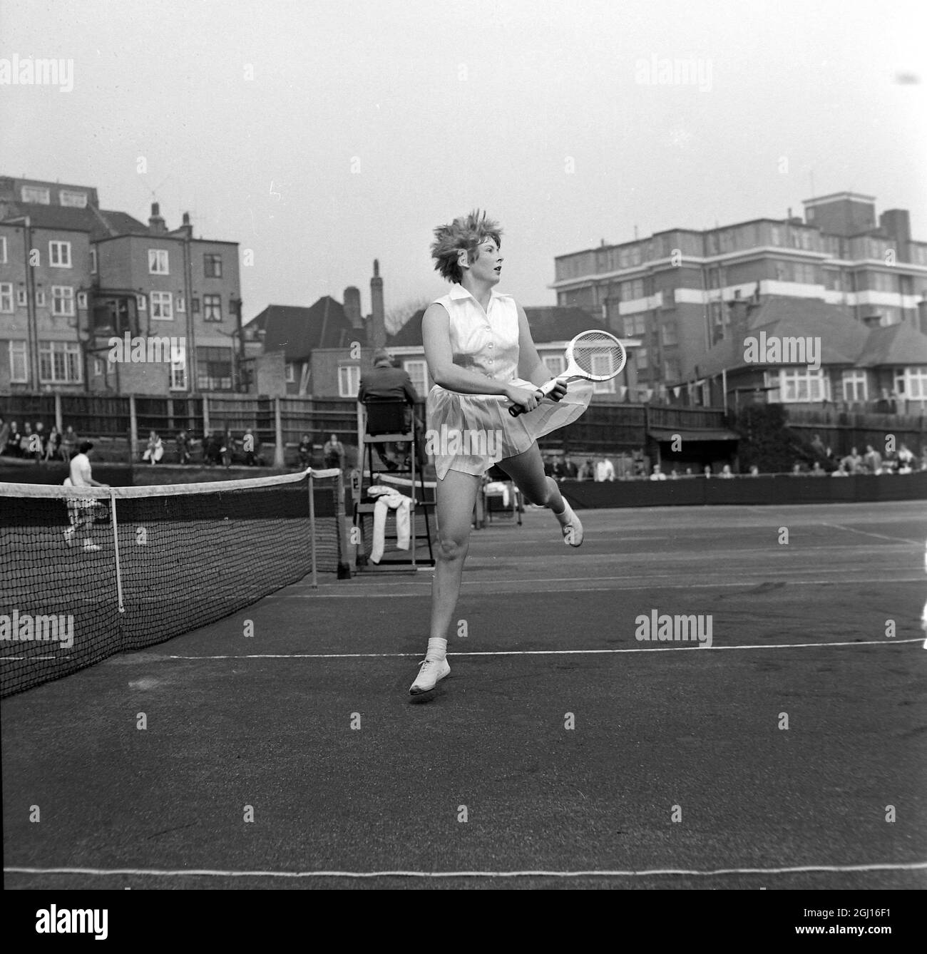 CHRISTINE TRUMAN AT TENNIS TOURNAMENT IN LONDON ; 8 APRIL 1963 Stock ...