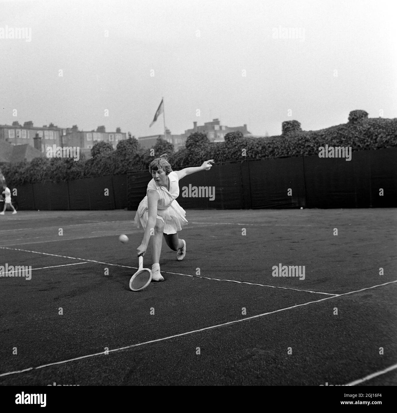 CHRISTINE TRUMAN AT TENNIS TOURNAMENT IN LONDON - ; 8 APRIL 1963 Stock ...