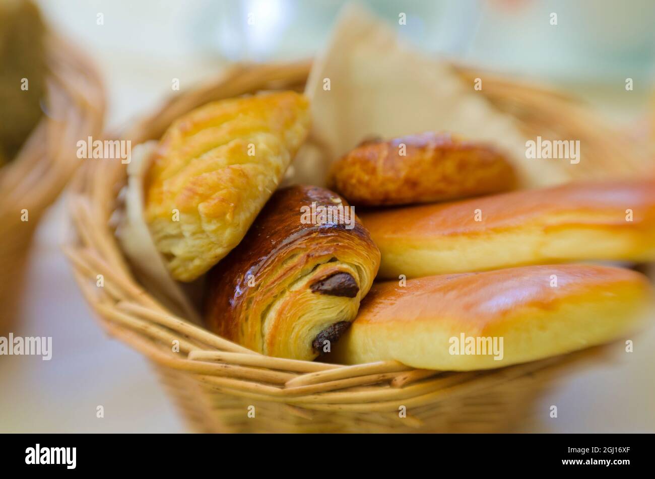 Basket of pastries, Paris, France Stock Photo - Alamy