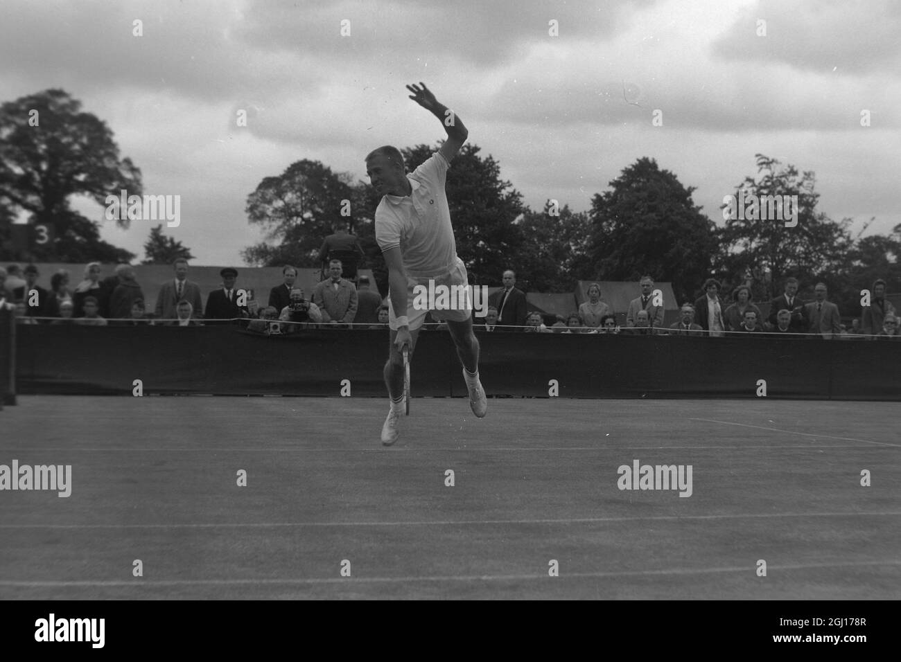 BILL LENOIR IN ACTION AT WIMBLEDON INTERNATIONAL TENNIS CHAMPIONSHIPS ...