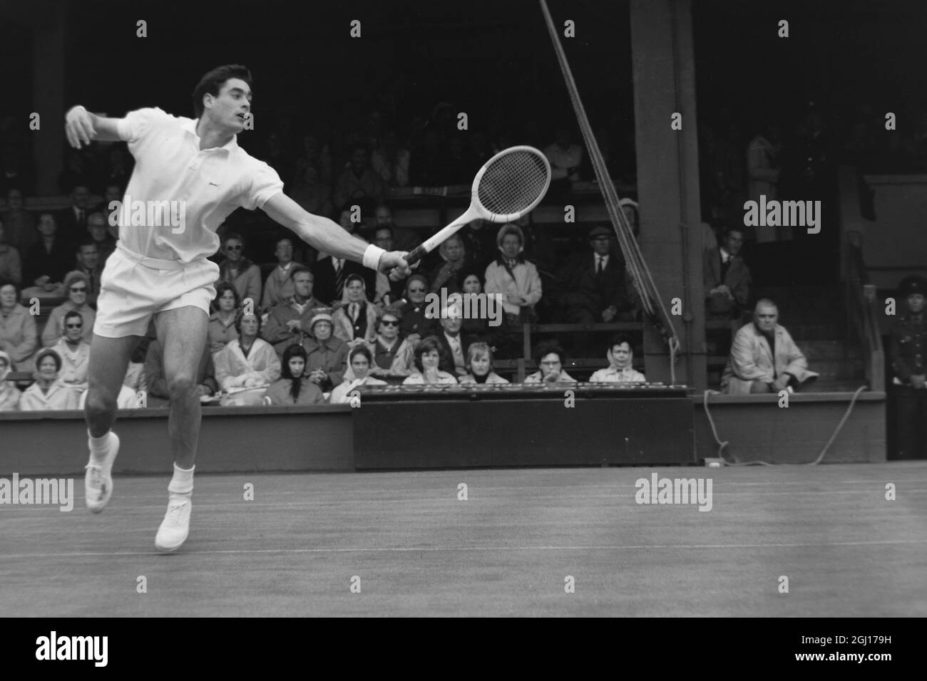 ROGER TAYLOR IN ACTION AT TOURNAMENT IN WIMBLEDON INTERNATIONAL TENNIS ...
