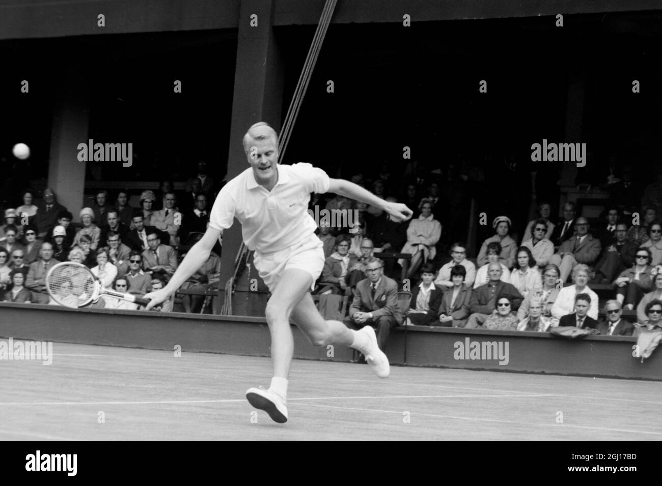 JAN ERIK LUNDQUIST IN ACTION AT TOURNAMENT IN WIMBLEDON INTERNATIONAL ...