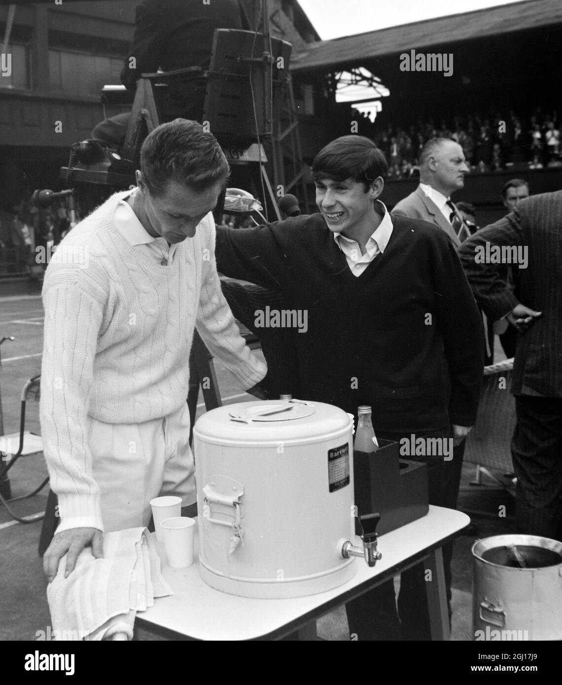 TENNIS PLAYER MIKE SANGSTER TAKING SIP OF WATER IN LONDON - ; 5 AUGUST ...