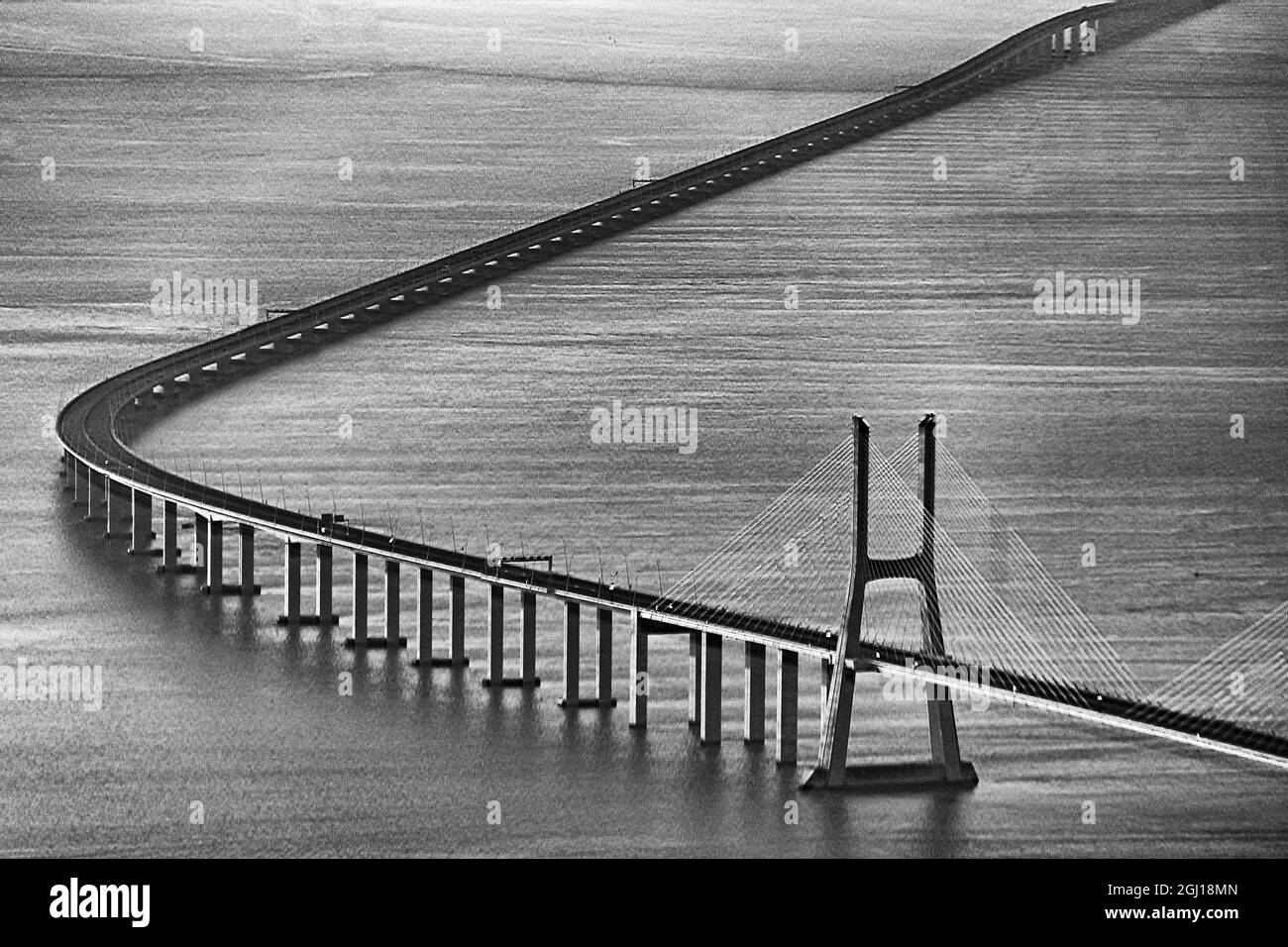 Lisbon bridge aerial view panorama Stock Photo - Alamy