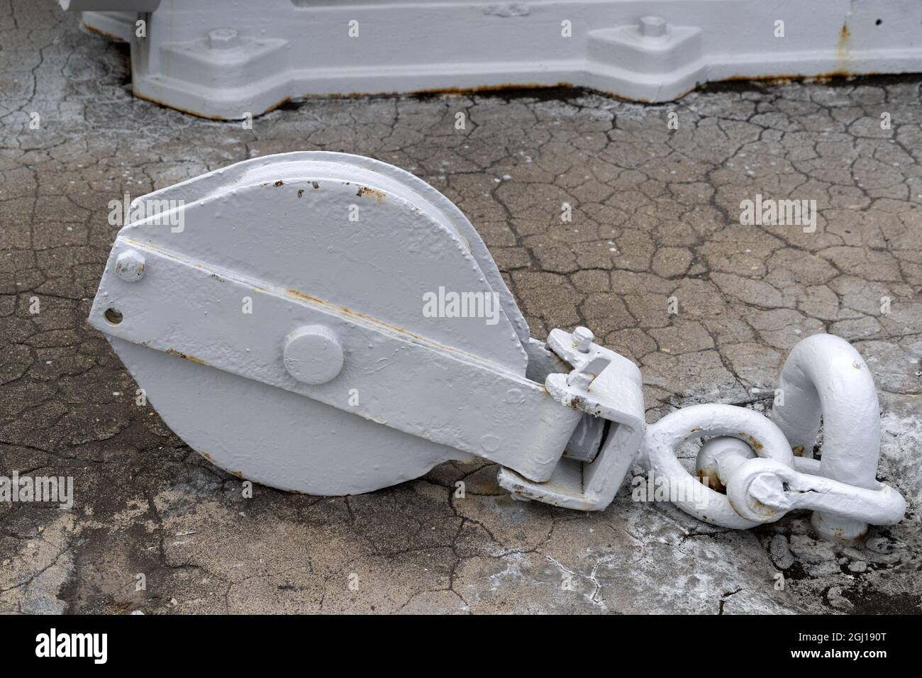 iron industrial winch wheel detail close up Stock Photo - Alamy