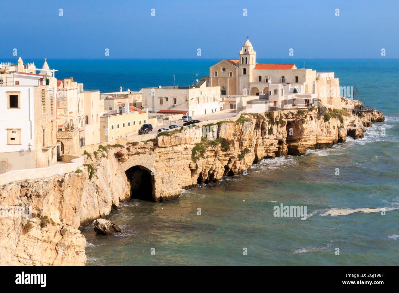 Italy, Foggia, Apulia, Gargano National Park, Vieste. Old town of ...