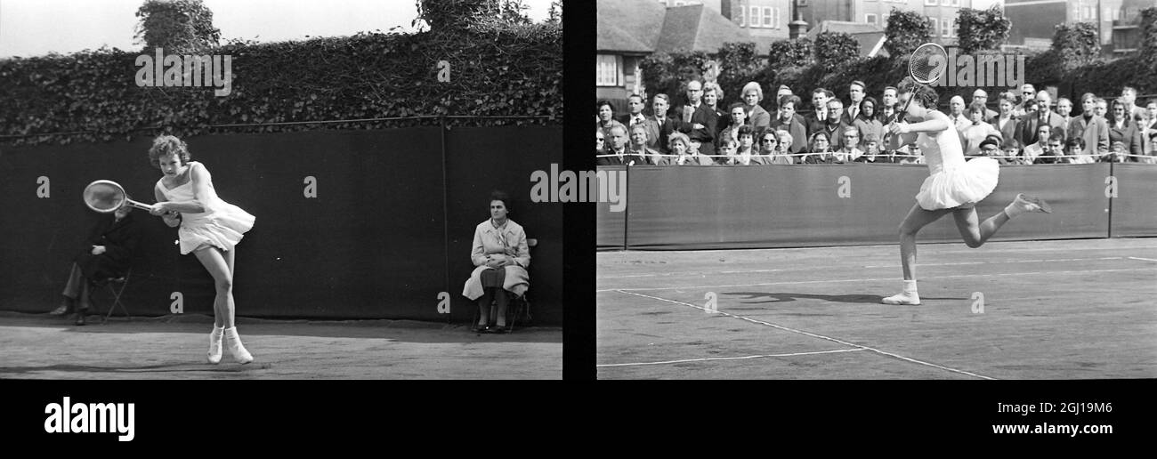 JAN LEHANE AGAINST JONES ANN IN TENNIS ACTION IN LONDON - ; 11 APRIL ...