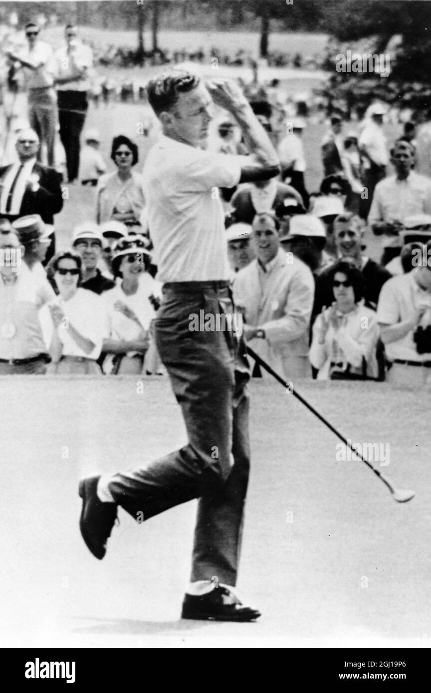GOLF MASTERS GOLFER ARNOLD PALMER AND BRUCE DEVLIN IN ACTION IN AUGUSTA ...