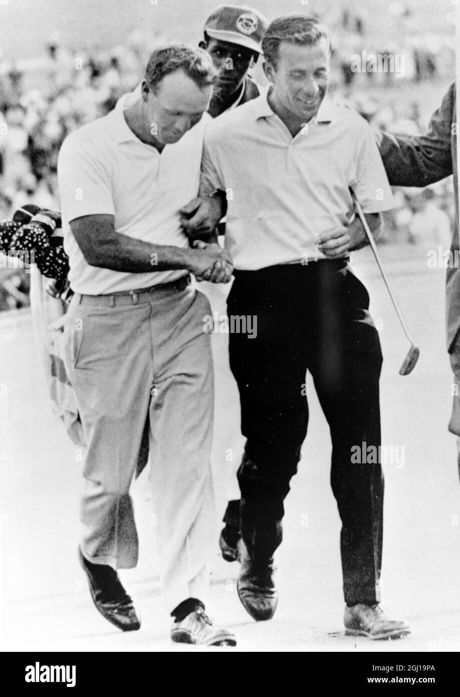 GOLF MASTERS GOLFERS ARNOLD PALMER AND DAVE MARR 1ST AND 2ND RESPECTIVELY IN AUGUSTA, GEORGIA ...