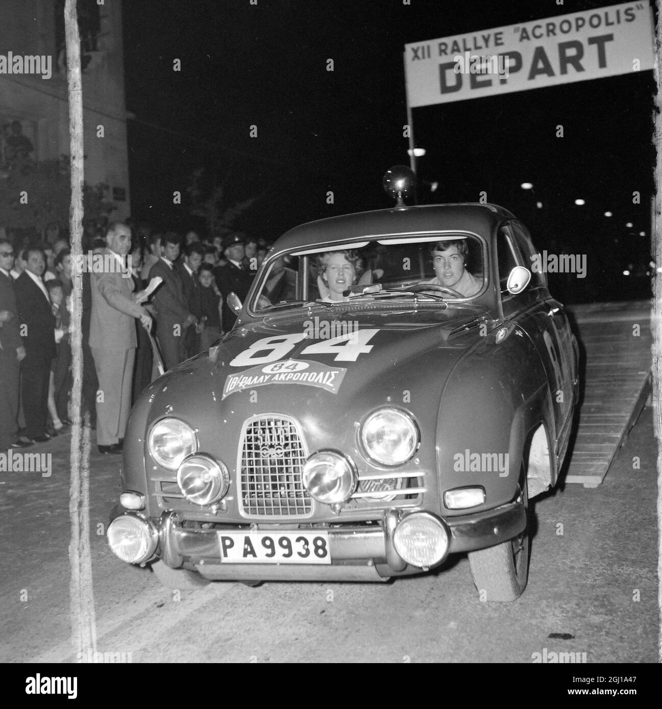 MOTOR RALLY ACROPOLIS RACE IN GREECE - PAT MOSS CARLSSON ON THE START ...