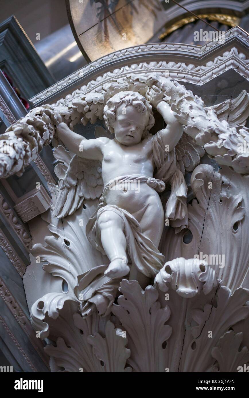 Netherlands, Amsterdam, Westerkerk church, interior sculpture Stock ...