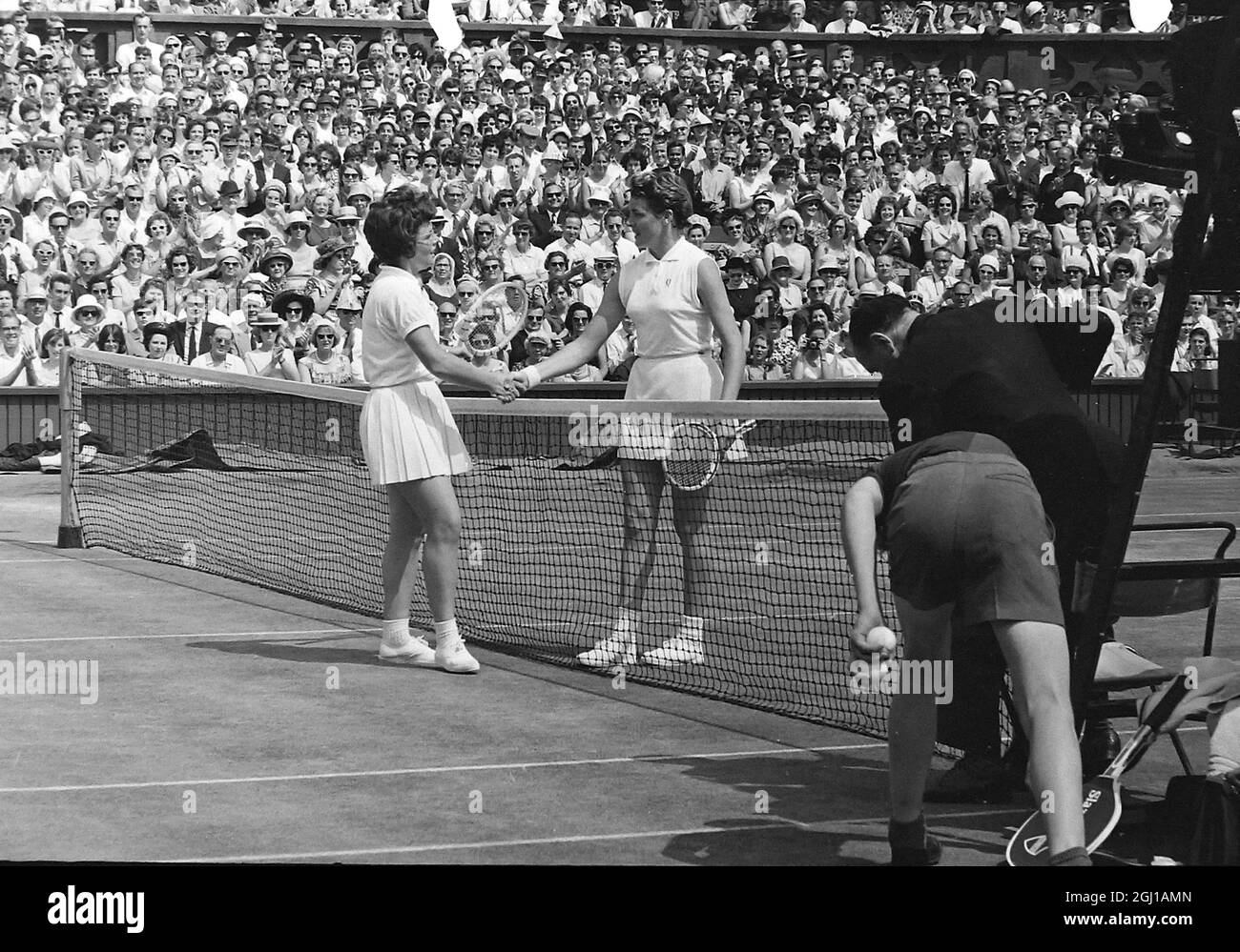 BILLIE JEAN MOFFITT AND MARGARET SMITH IN ACTION IN THE ALL ENGLAND ...