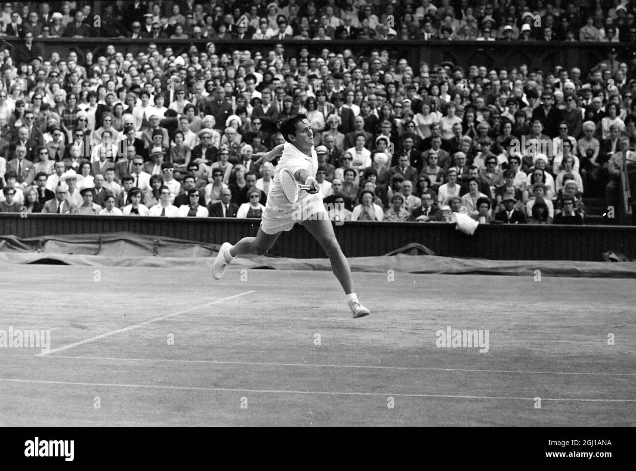ROY EMERSON IN ACTION IN THE ALL ENGLAND LAWN TENNIS CHAMPIONSHIPS AT ...