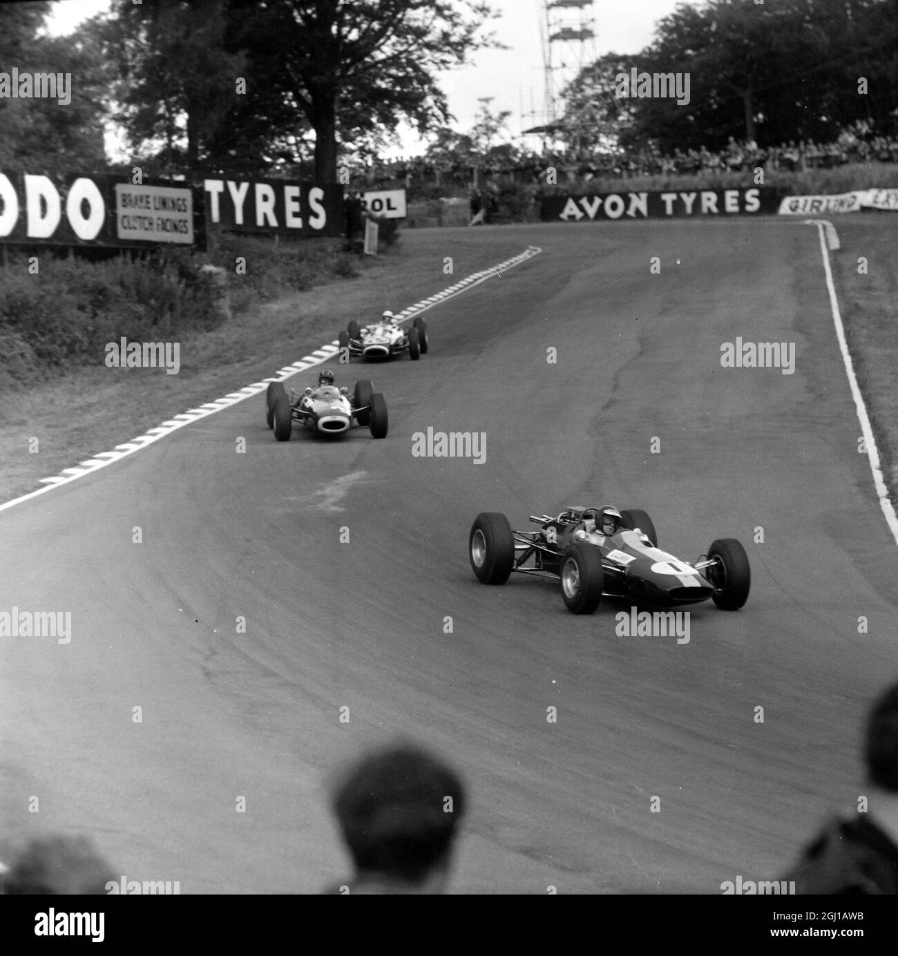 RACING DRIVERS GRAHAM HILL AND JIM CLARK IN ACTION IN GB-EURO GRAND ...