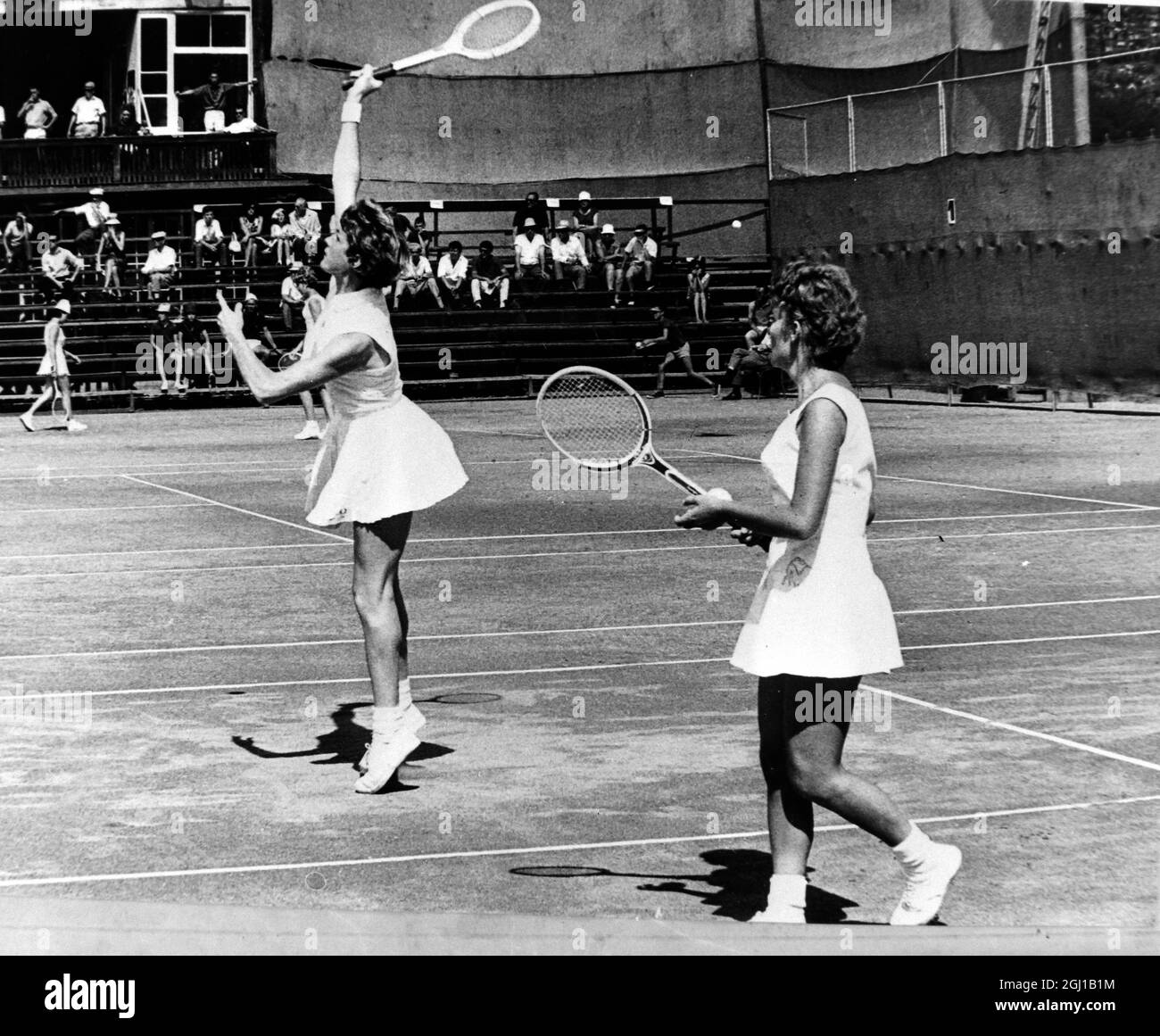 TENNIS PLAYERS IN ACTION LESLEY TURNER AND MARGARET SMITH IN GSTAAD ...